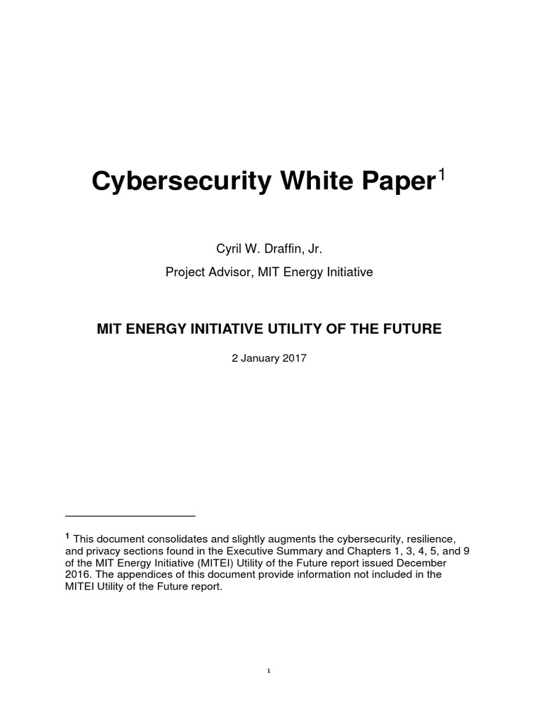 Cybersecurity White Paper | PDF | Computer Security | Security
