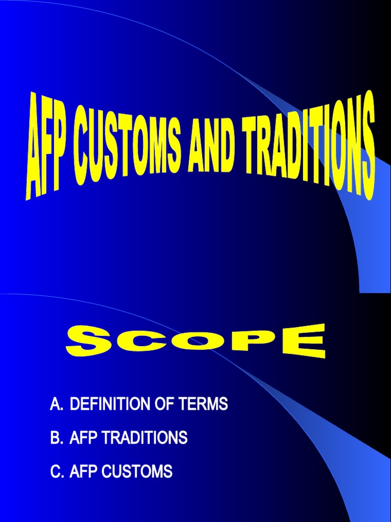 Afp Customs and Traditions | PDF | Non Commissioned Officer | Military Rank