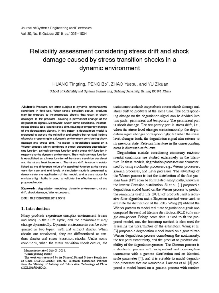 Reliability Assessment Considering Stress Drift and Shock Damage Caused by Stress Transition ...