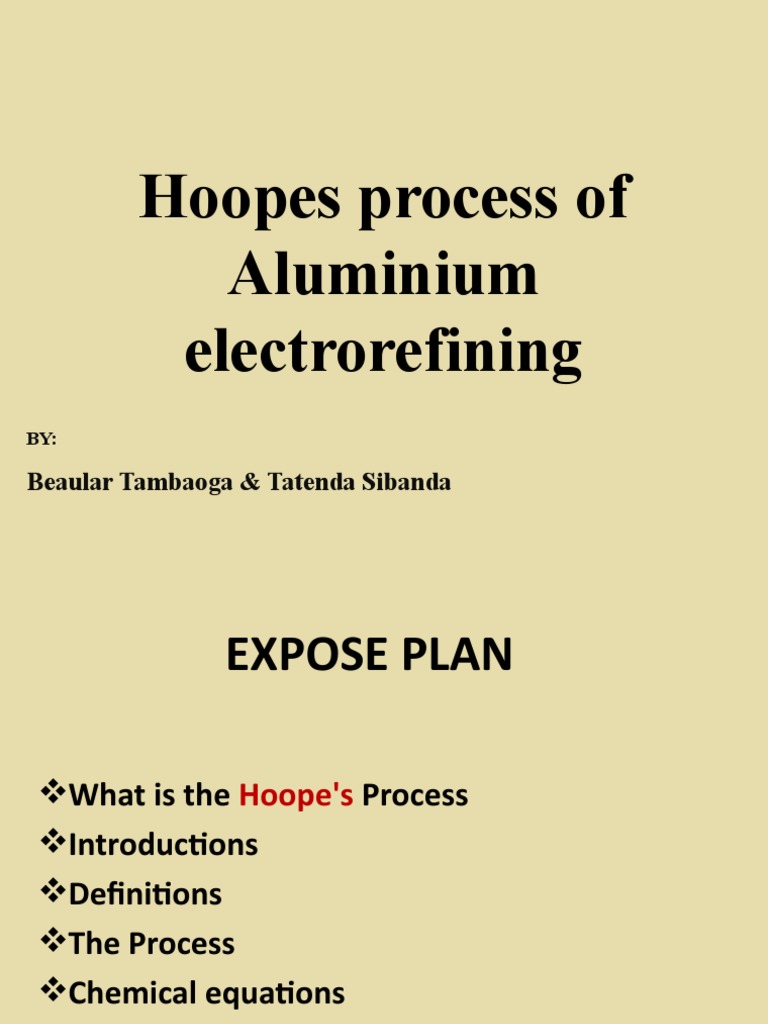 Hoopes Process for High-Purity Aluminium | PDF | Aluminium | Anode