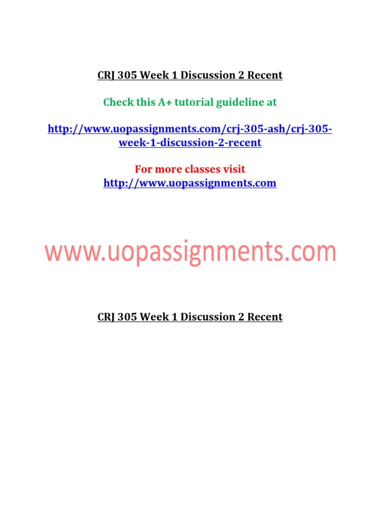 CRJ 305 Entire Course NEW | PDF | Computers