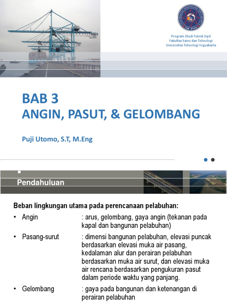 Beban Lingkungan Pelabuhan: Angin, Pasut, Gelombang | PDF | Sains & Matematika