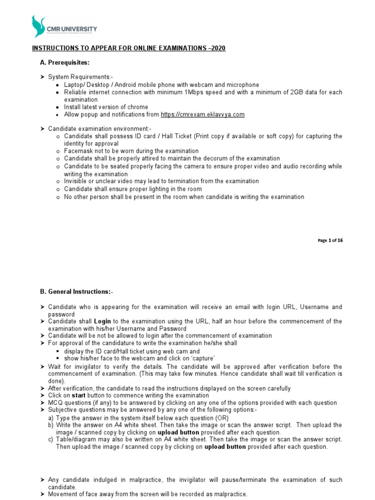 Online Exam Instructions and Login Guide | PDF | Login | Password