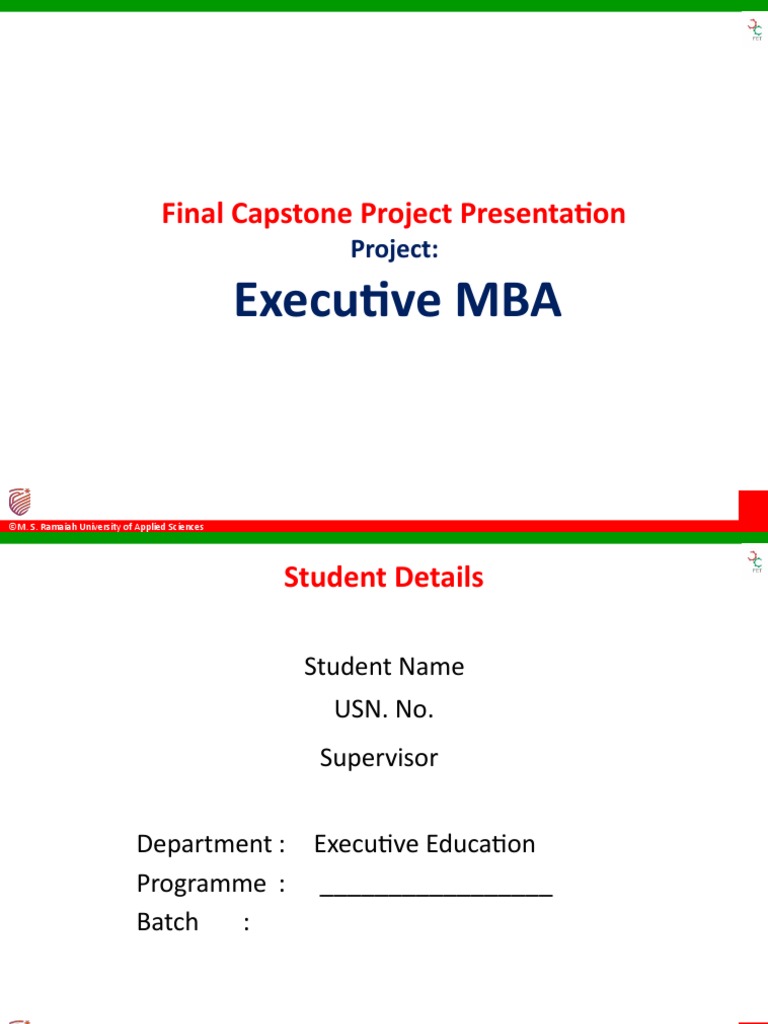 EMBA Final Capstone Project Presentation | PDF | Thesis | Master Of Business Administration