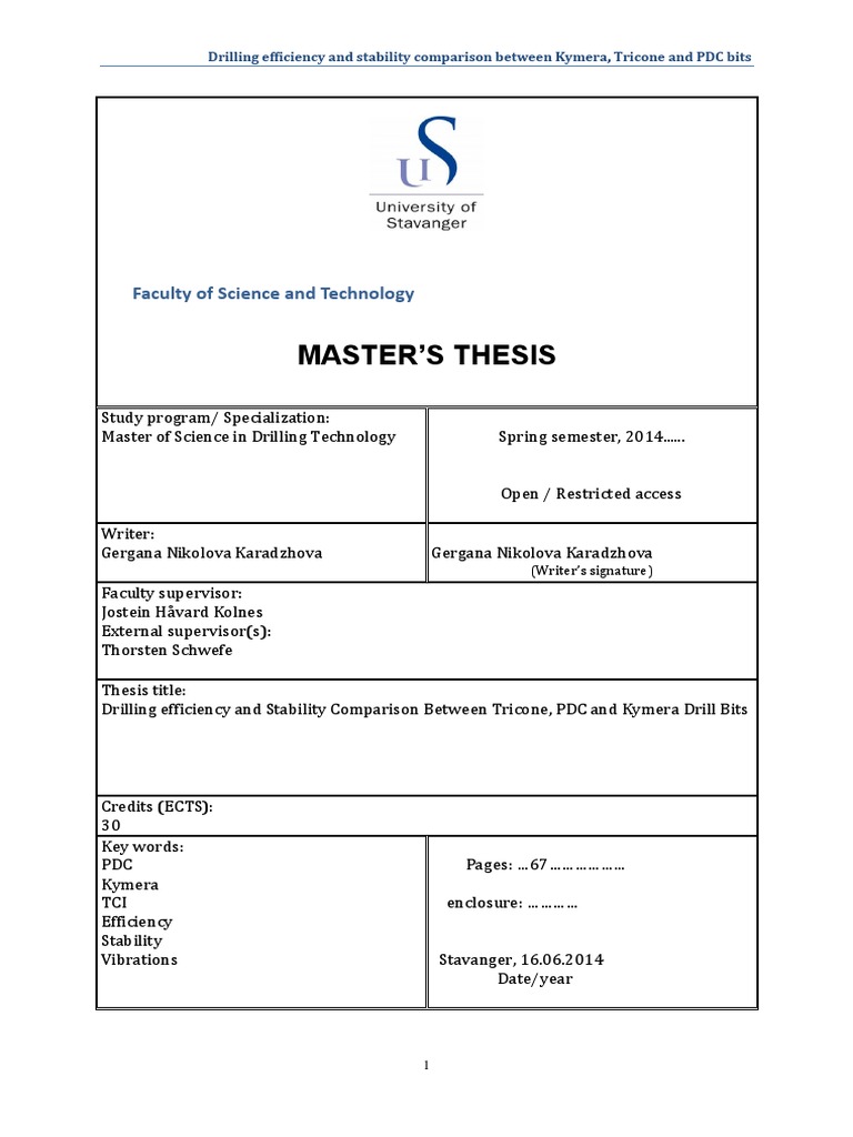 Drilling Efficiency and Stability Comparison Between Tricone, PDC and ...