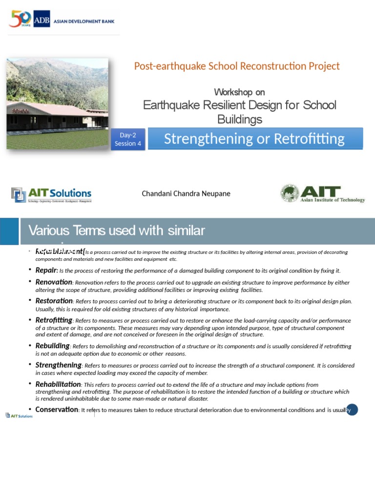 AITS Workshop Day2 Session 4 Strengthening or Retrofitting Chandani Chandra Neupane | PDF ...