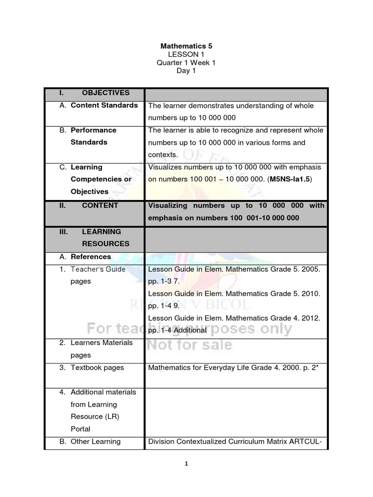 Mathematics-5 Q1-W1 | PDF | Abstraction | Learning