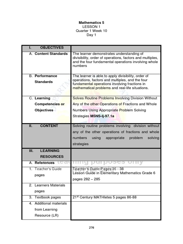 Mathematics 5 Q1 W10 | PDF | Origami | Teachers