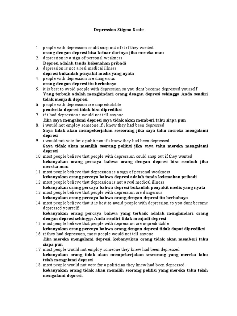Depression Scale | PDF