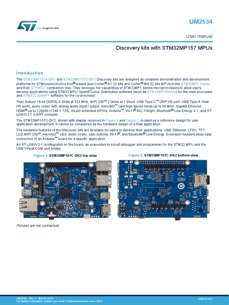 Discovery Kits With Stm32Mp157 Mpus: User Manual | PDF | Usb | Hdmi