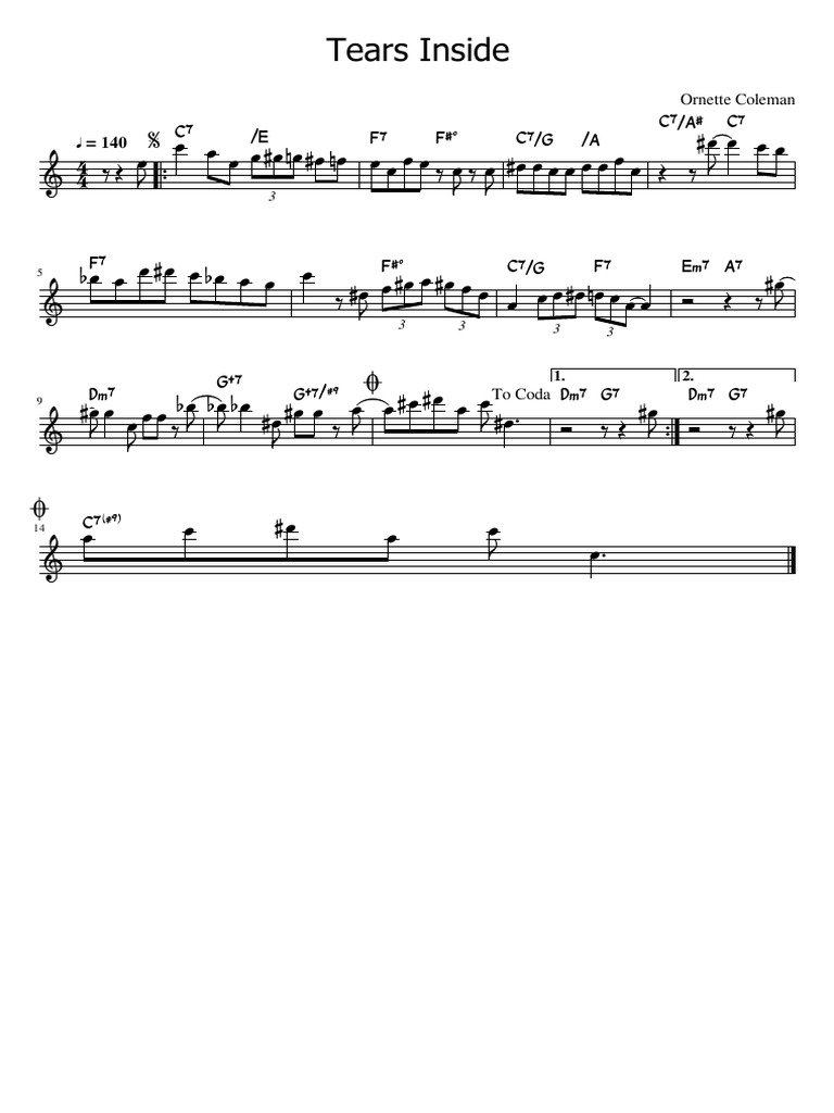 Turnaround Ornette Coleman Chart
