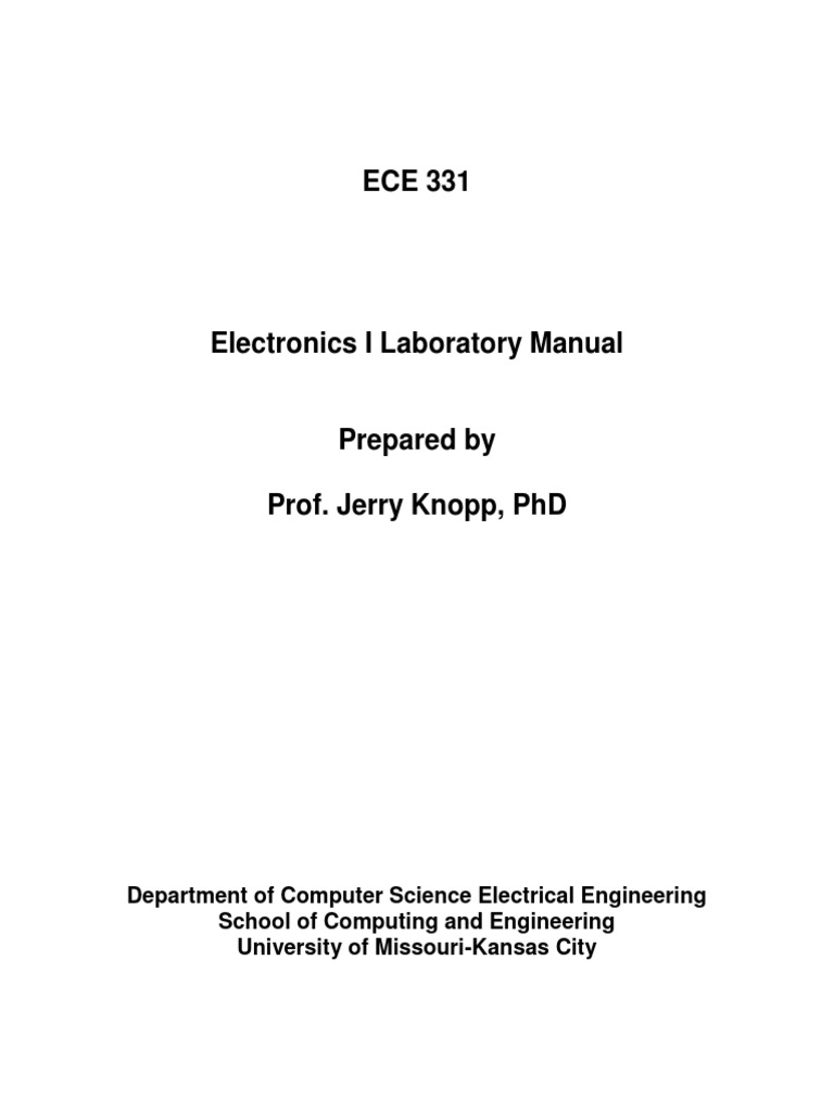 Ece 331 Lab Manual Spring 2021 | PDF | Teaching Methods & Materials ...