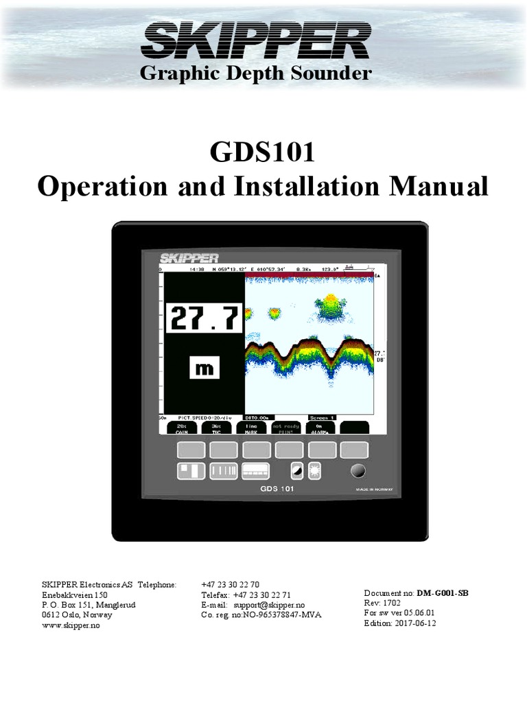 GDS101 Depth Sounder Manual | PDF | Input/Output | Liquid Crystal Display
