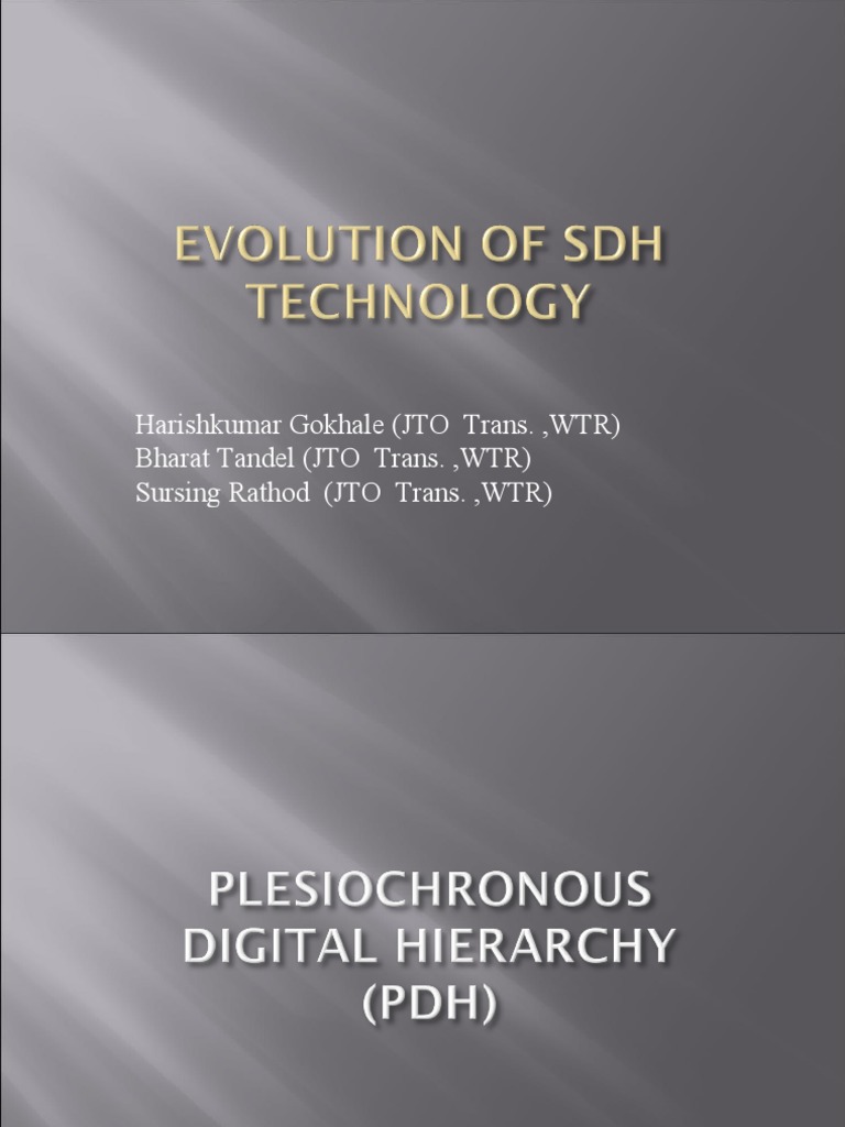 Evolution of SDH Technology - HYG - New | PDF | Wavelength Division ...