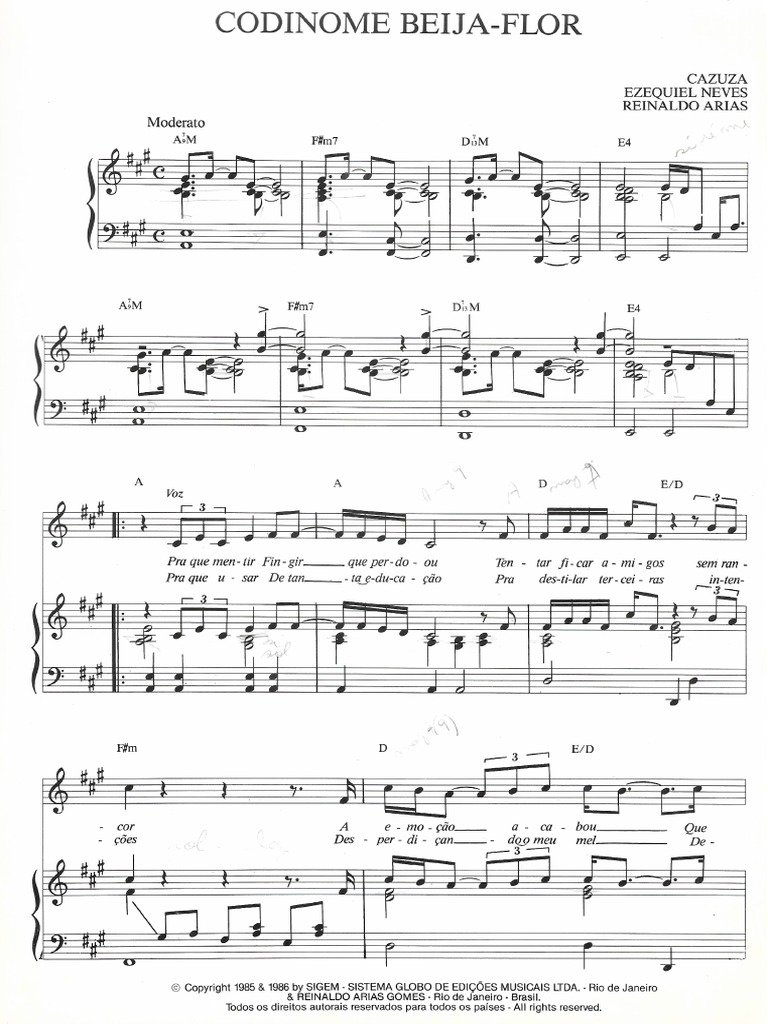 Codinome Beija Flor Partitura | PDF