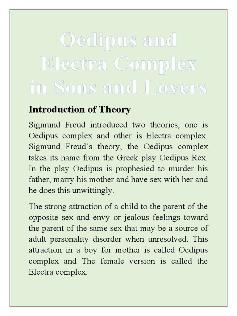 Oedipus & Electra Complex | PDF | Oedipus Complex | Sons And Lovers