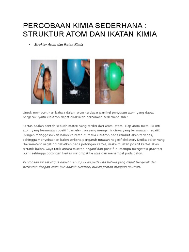 Percobaan Kimia Sederhana | PDF