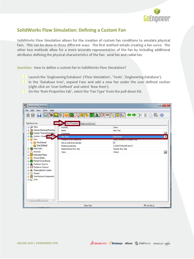 SolidWorks Flow Simulation Defining A Custom Fan | PDF | Fluid Dynamics | Flow Measurement
