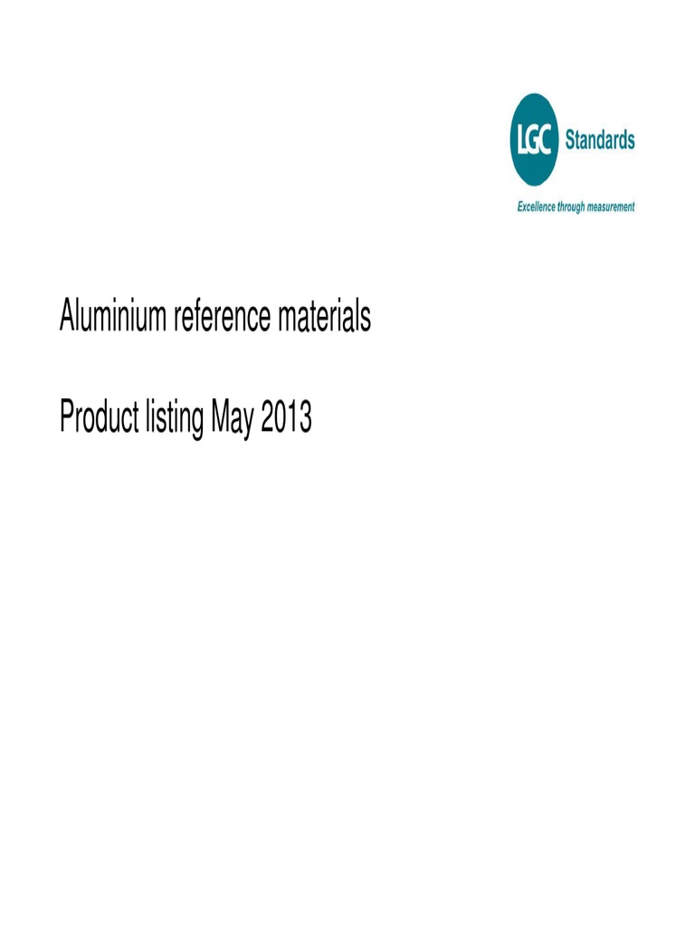 Aluminum CRMs for Industry Experts | PDF | Aluminium | Analytical Chemistry