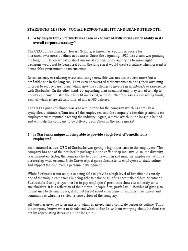 STARBUCKS SOCIAL RESPONSIBILITY DRIVES BRAND | PDF | Starbucks | Fair Trade
