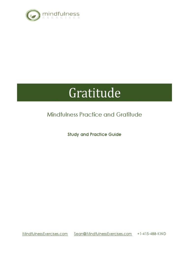 Gratitude Mindfulness Study and Practice Guide | PDF | Gratitude ...