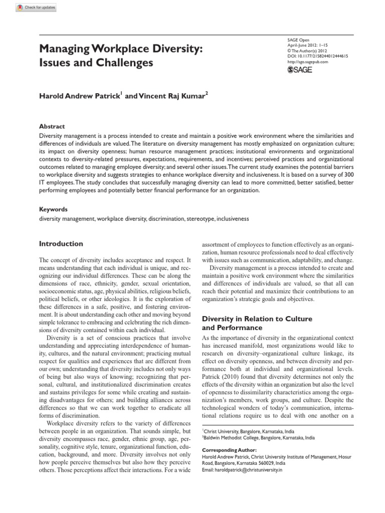 Managing Workplace Diversity: Issues and Challenges: Harold Andrew ...