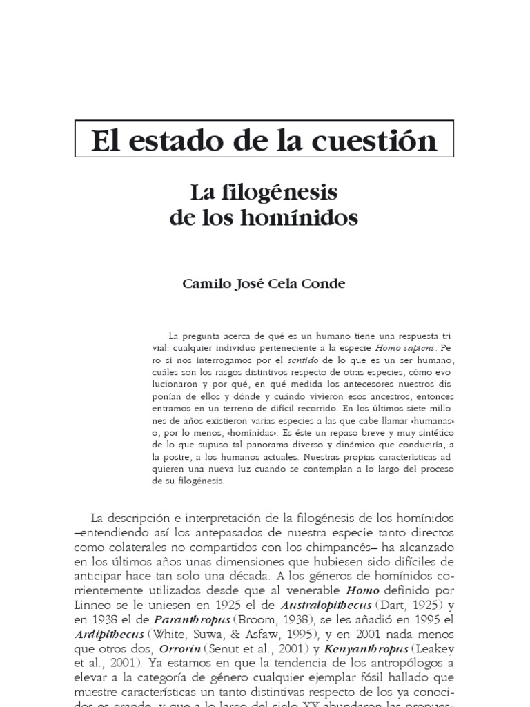 Filogénesis de los homínidos y su evolución | PDF | Homo | neanderthal