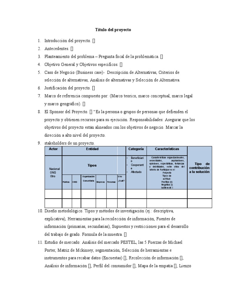 Bitacora para La Elaboración de Un Proyecto | PDF | Producto (Negocio ...