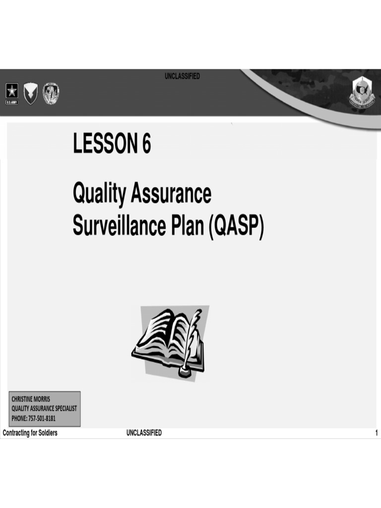 Lesson 6 Quality Assurance Surveillance Plan (QASP) : Agile ...
