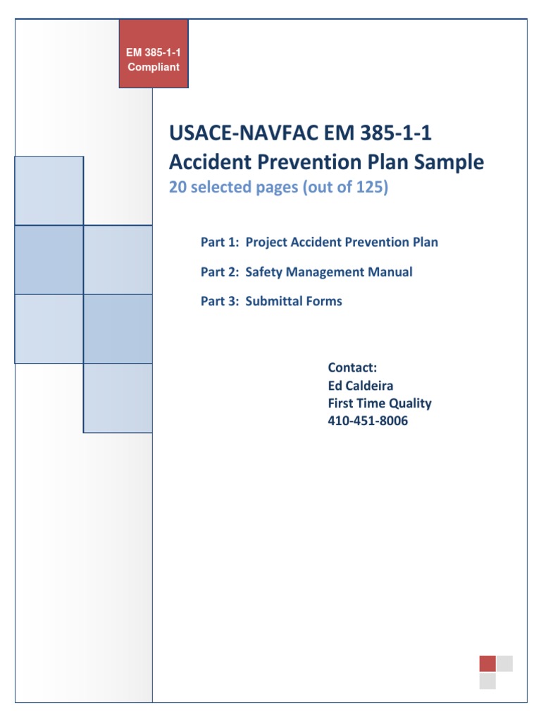 Usace Em385 Accident Prevention Plan Sample | PDF | Occupational Safety ...