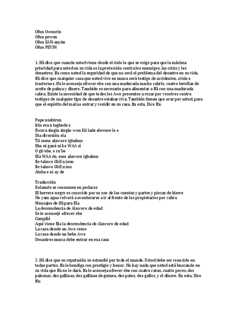7 Ofun Owonrin Ingles | PDF | Santeria | Religión y creencia
