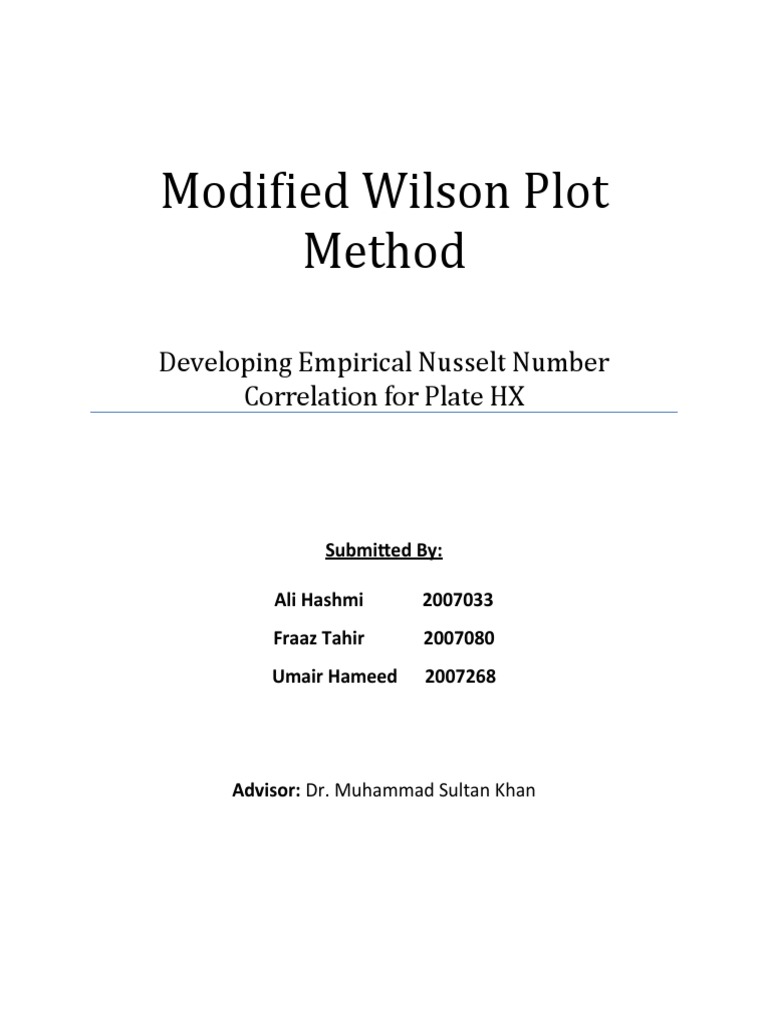 Modified Wilson Plot Algorithm Pdf Applied Mathematics Fluid 1060