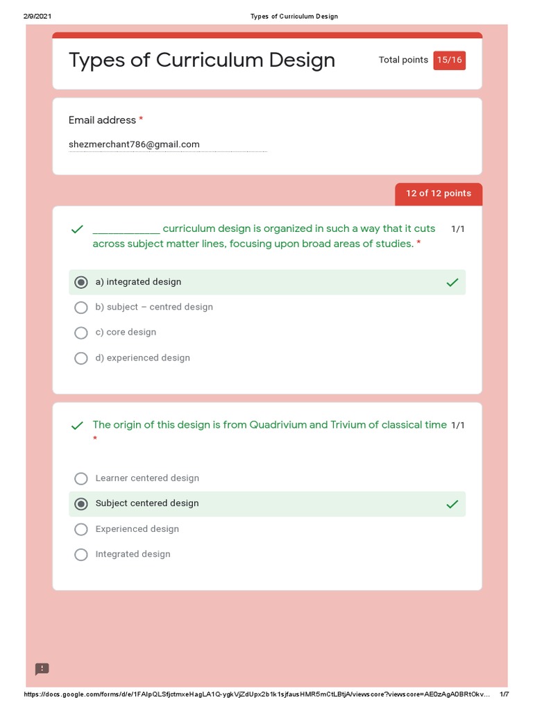 Types of Curriculum Design | PDF | Curriculum | Interdisciplinarity