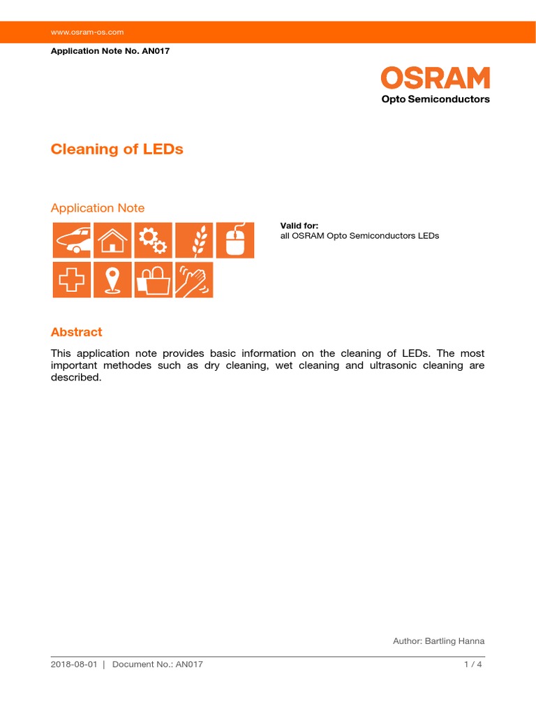 Cleaning of LEDs | PDF | Light Emitting Diode | Ultrasound