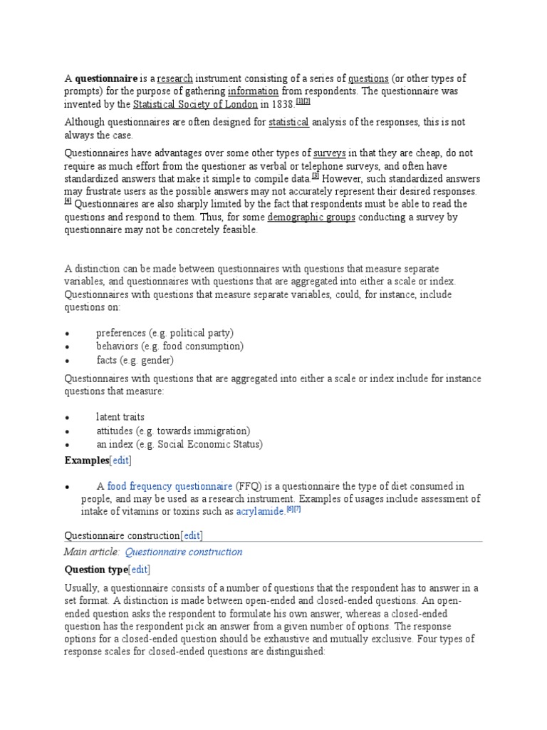 Research Instrument Sample | PDF | Questionnaire | Psychometrics