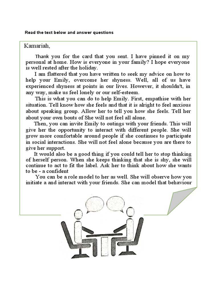 Overcoming Shyness: Advice on Helping a Friend Build Confidence | PDF ...