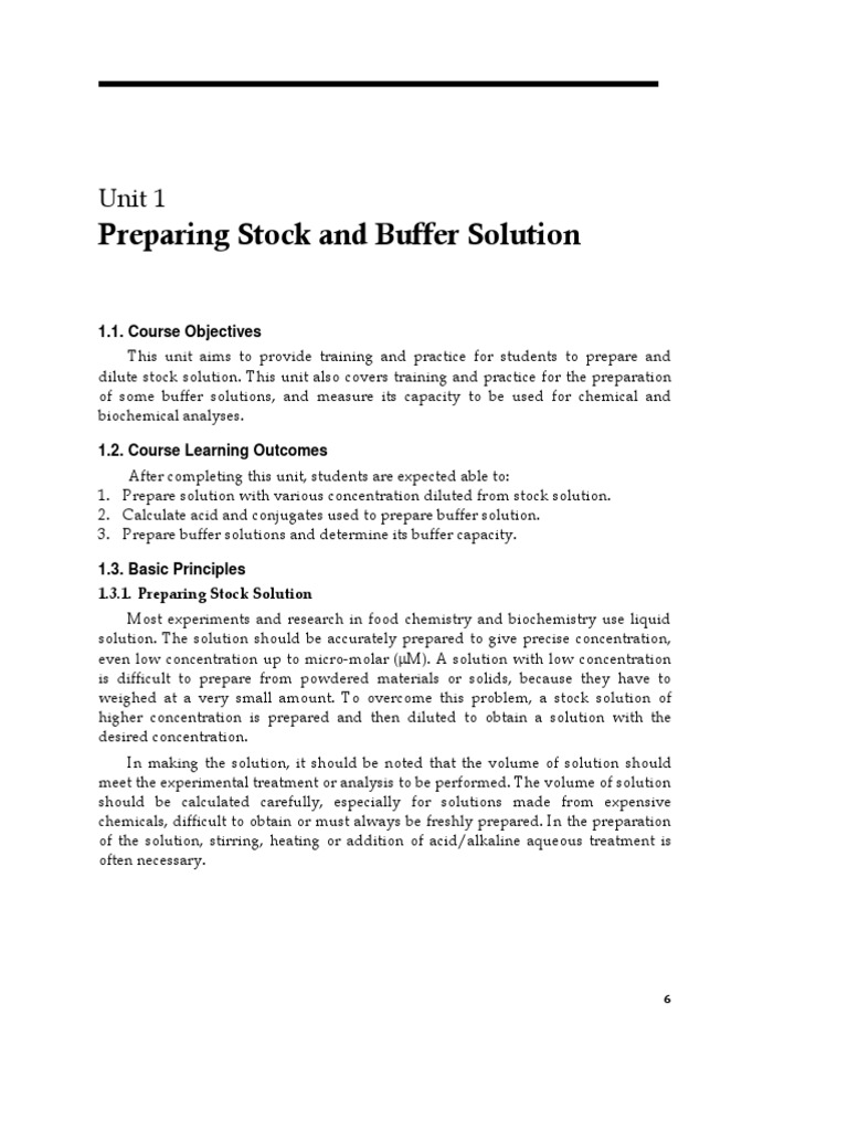 03 Unit 1 Preparing Buffer Solution | PDF | Buffer Solution | Acid ... 03 Unit 1 Preparing Buffer Solution | PDF | Buffer Solution | Acid ...