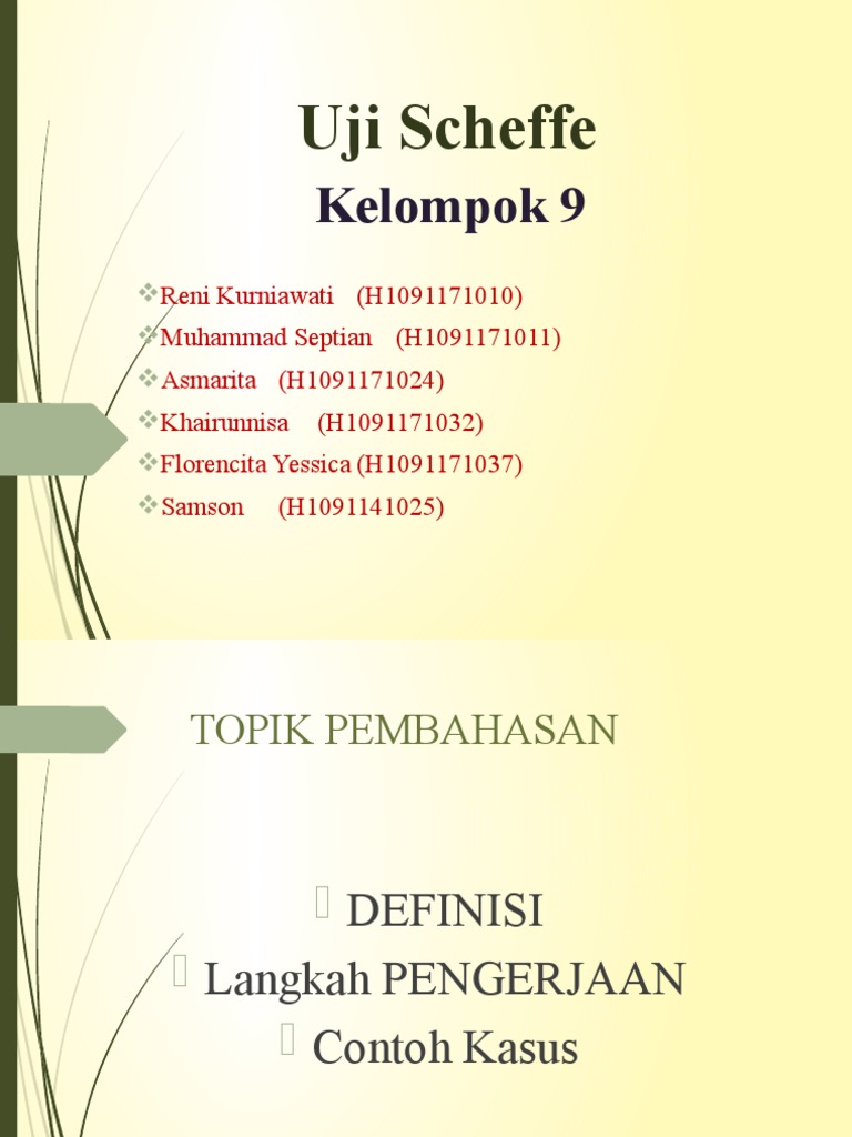 Rancob Uji Scheffe Kel. 9-1-1 | PDF