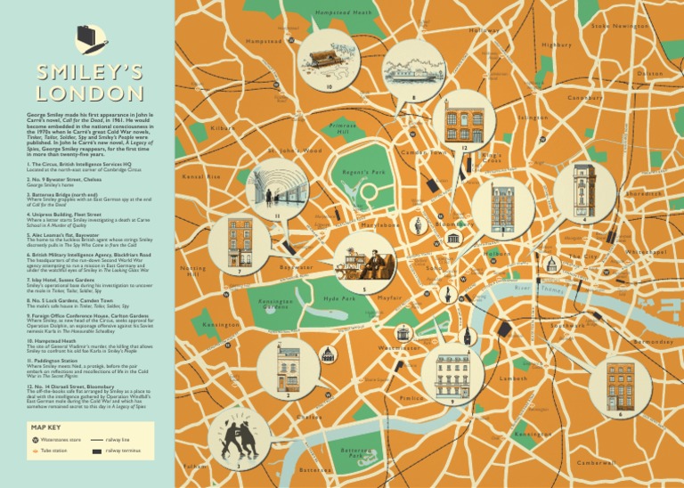 Smileys London Mike Hall Map | PDF | George Smiley | Novels Adapted ...