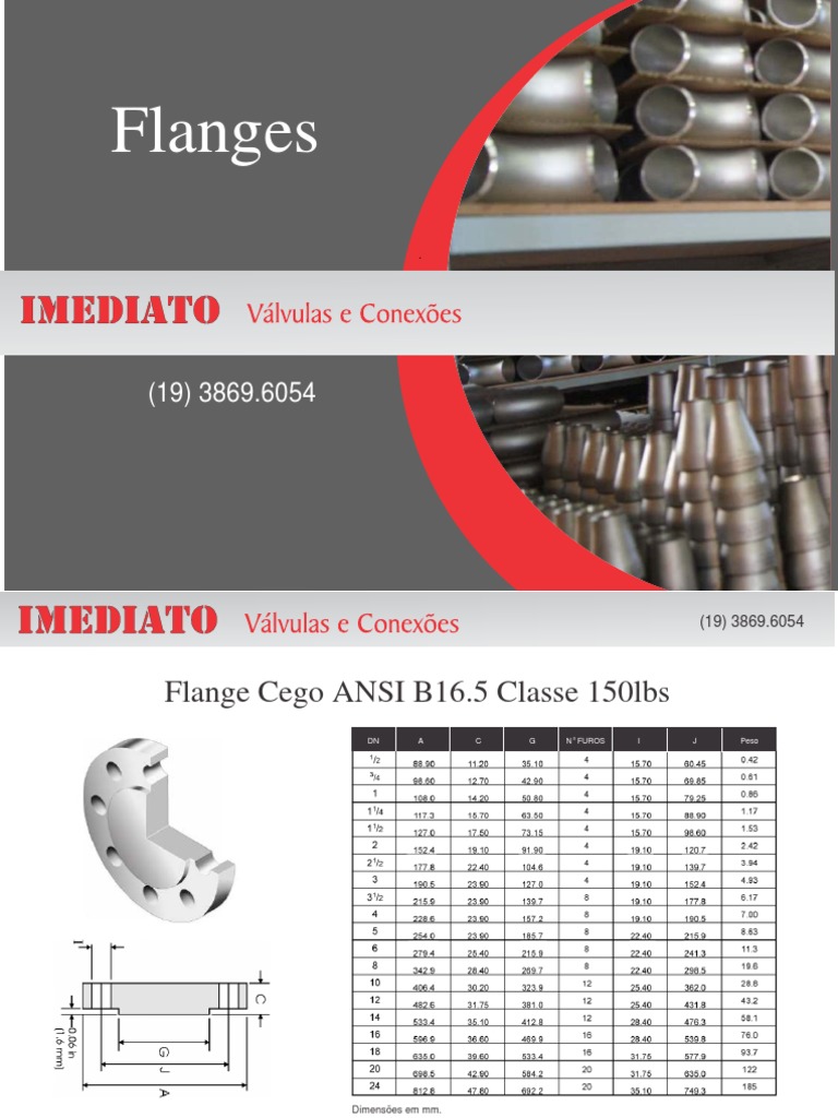 Catálogo de Flanges ANSI B16.5 | PDF | Tecnologias de gás | Encanamento