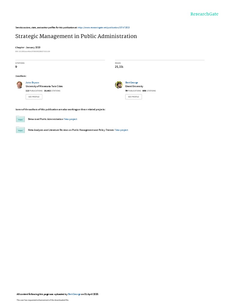 Strategic Management in Public Administration | PDF | Strategic ...