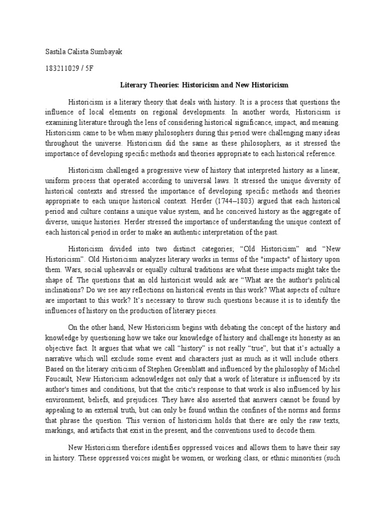 Historicism and New Historicism | PDF | Philosophical Theories | Science