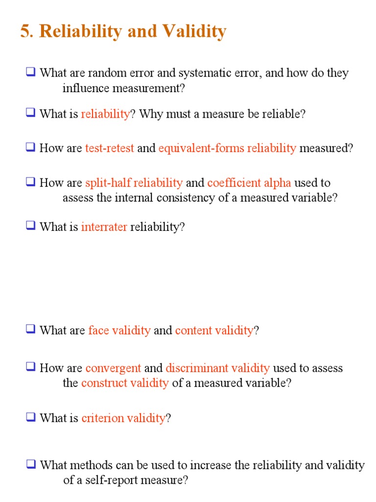 Ensuring Reliability and Validity in Psychological Measurement | PDF | Validity (Statistics ...