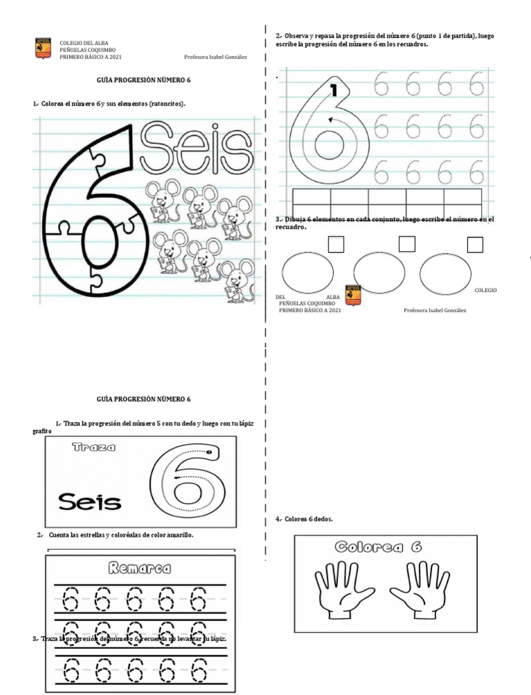 Actividades para enseñar el número 6 | PDF
