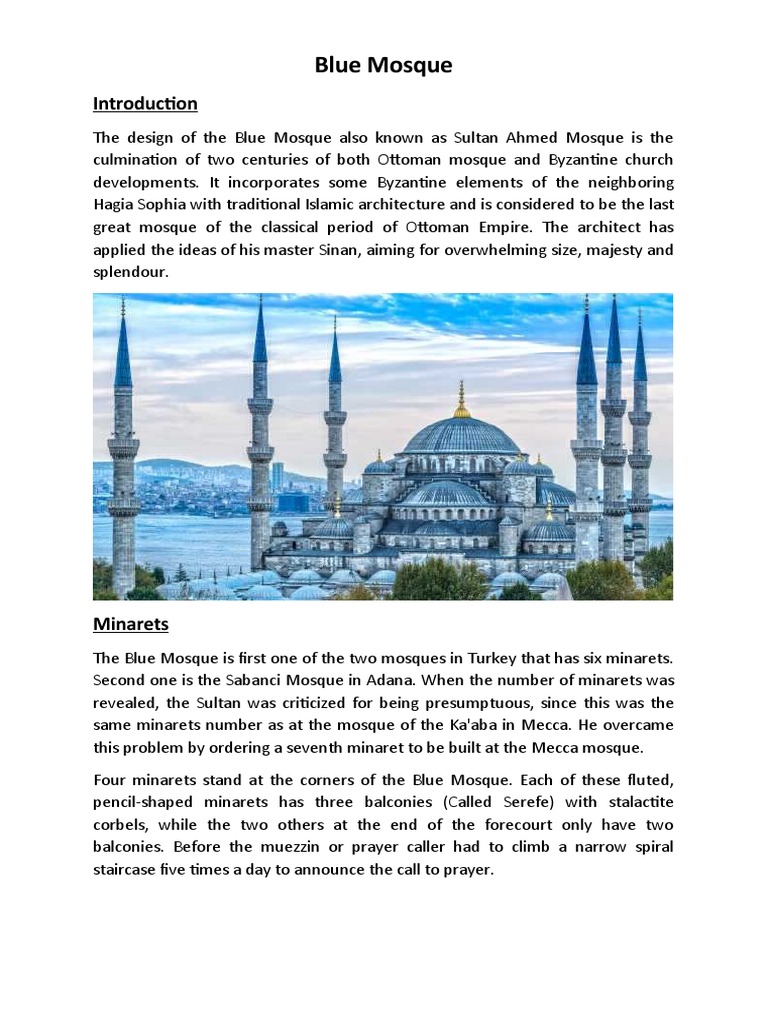 Blue Mosque | PDF | Architectural Design | Architecture