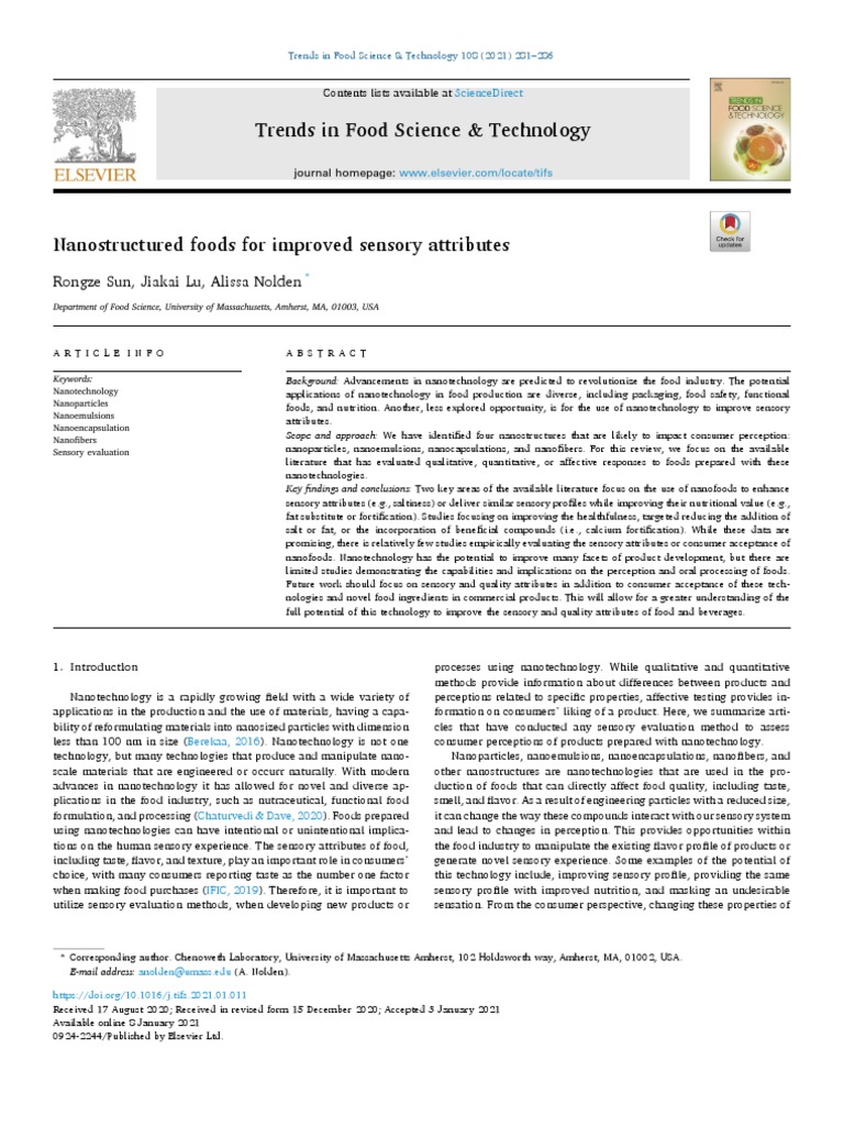 Trends in Food Science & Technology: Rongze Sun, Jiakai Lu, Alissa ...