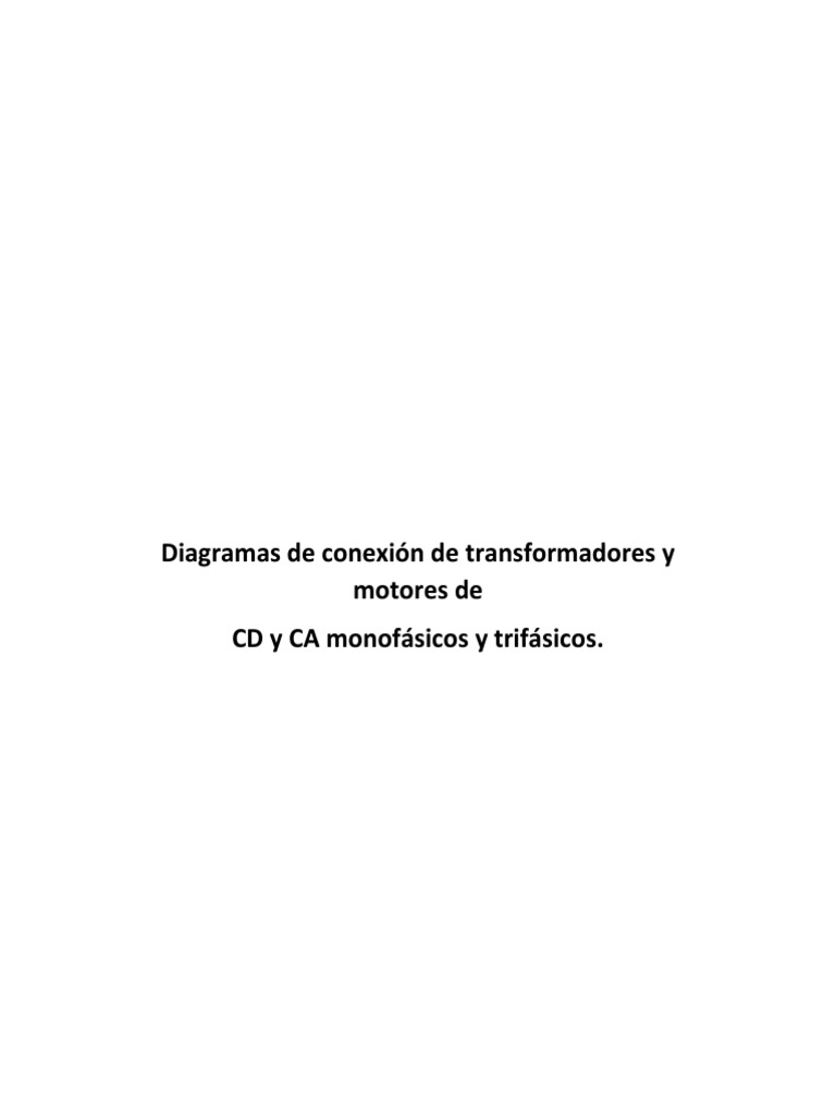 Diagramas de Conexión de Transformadores y Motores de | PDF ...