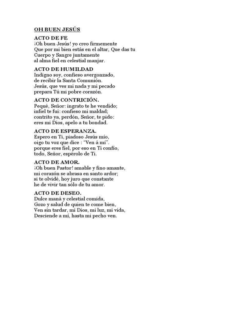 Oh Buen Jesús Letra | PDF