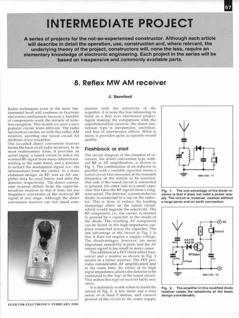 Reflex MW AM Receiver | PDF | Amplifier | Electronic Circuits