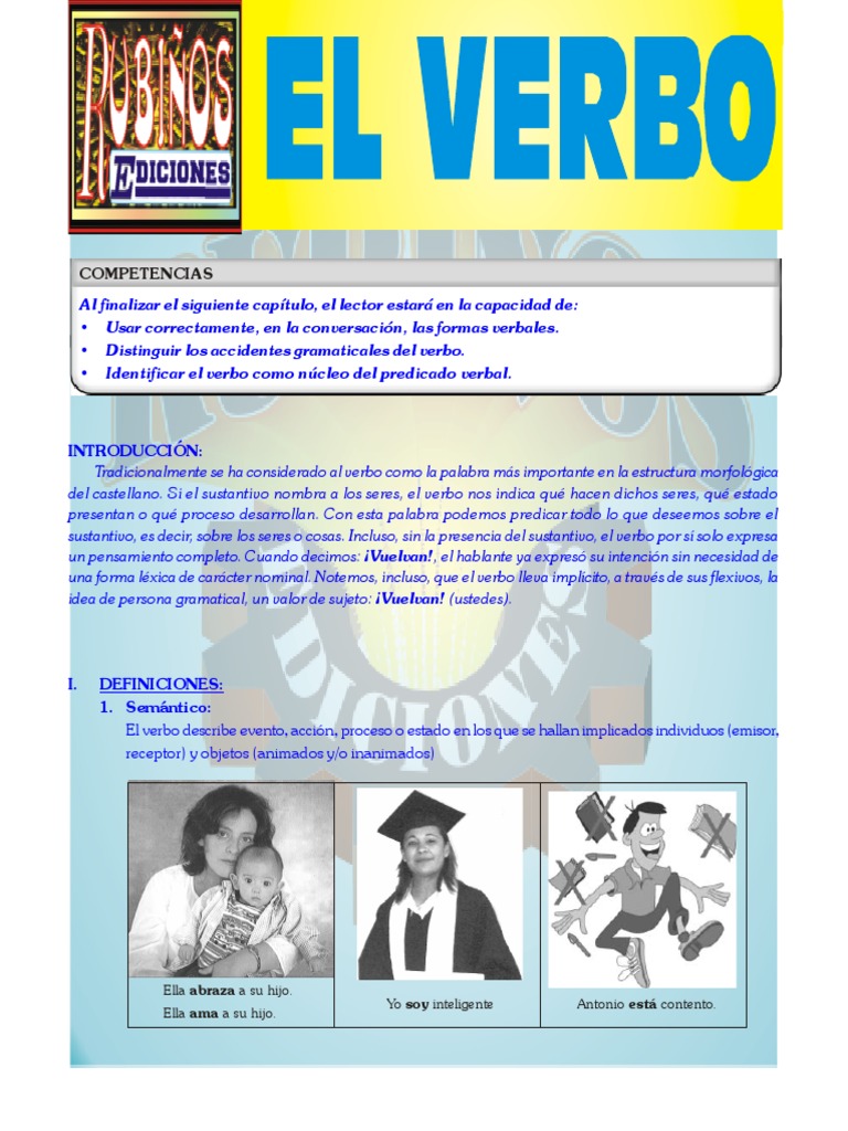 El Verbo (Por La Editorial Rubiños) | PDF | Verbo | Conjugación gramatical